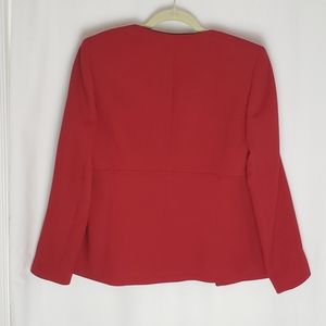 Kasper | Jackets & Coats | Kasper Womens Red Blazer With Shoulder Pads ...
